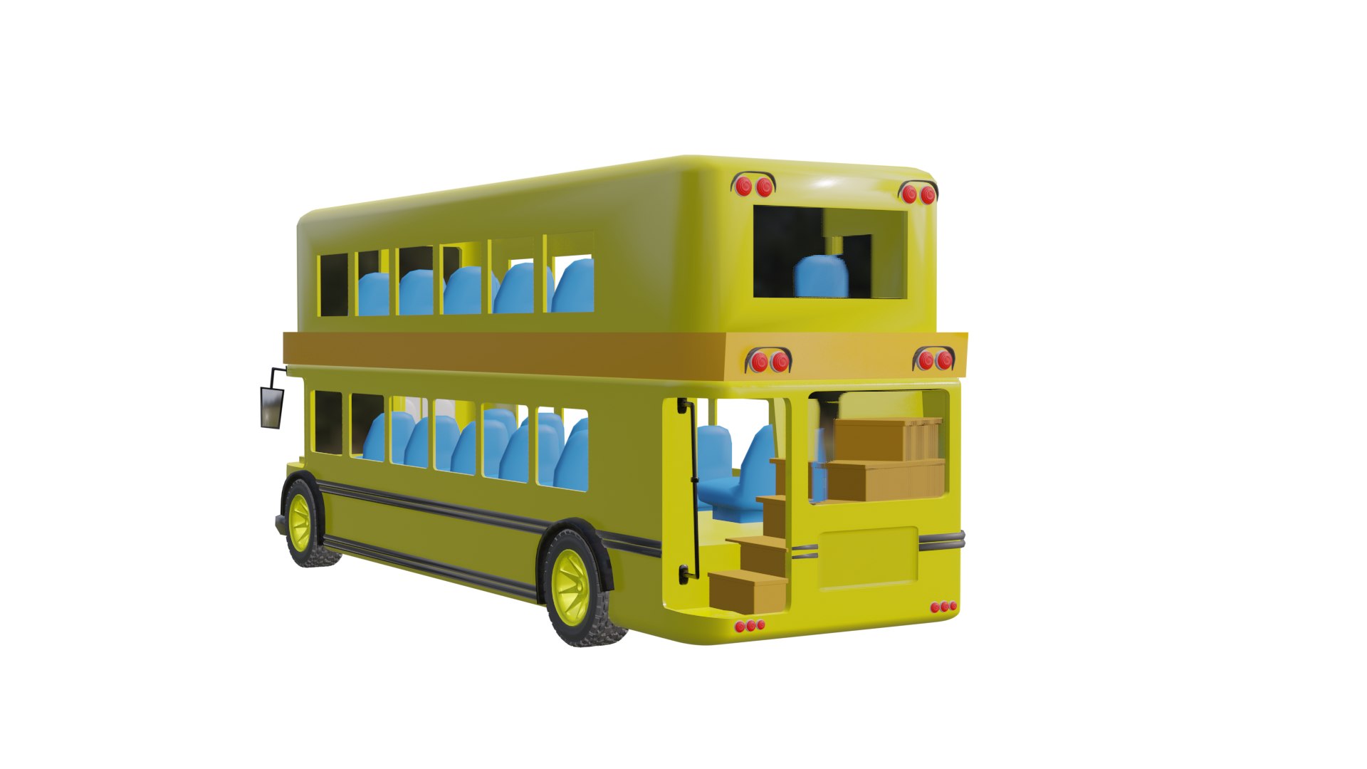3D Model Cartoon Double Decker Bus - TurboSquid 1713921