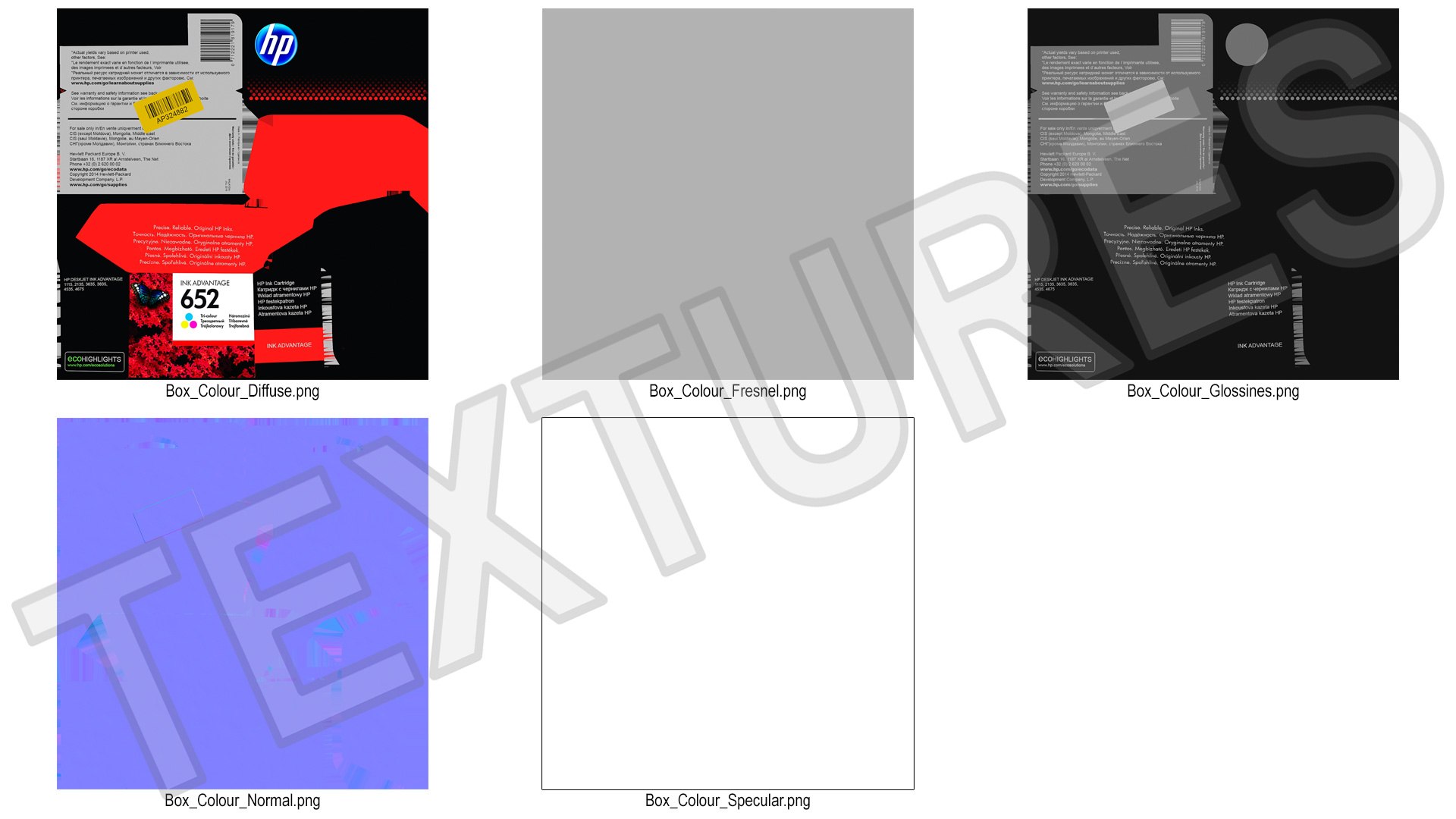 HP 652 Tricolor Cartridge Box 3D - TurboSquid 2158206