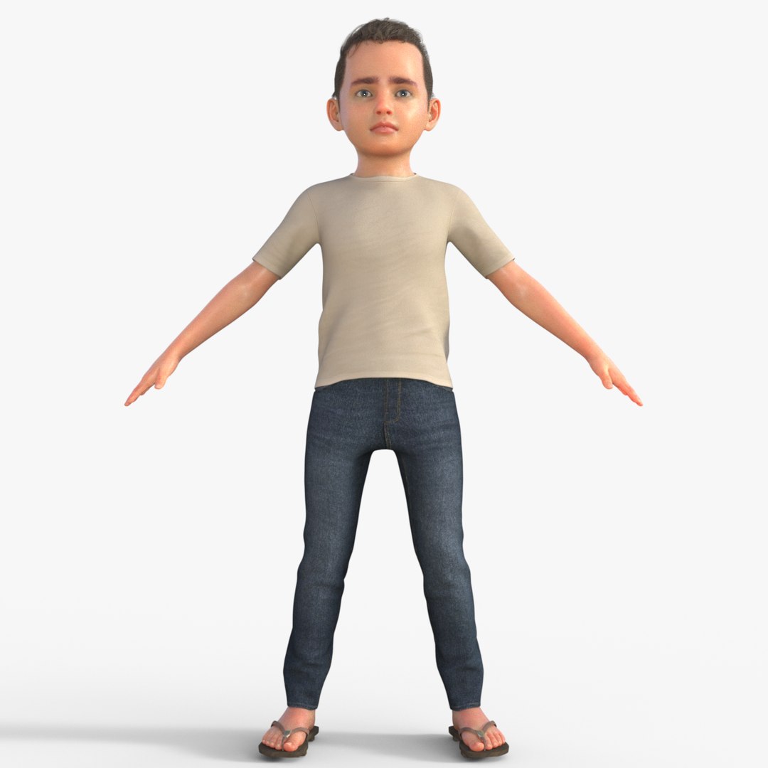 Realistic 3D Boy Character Rigged 3D Model - TurboSquid 2403803
