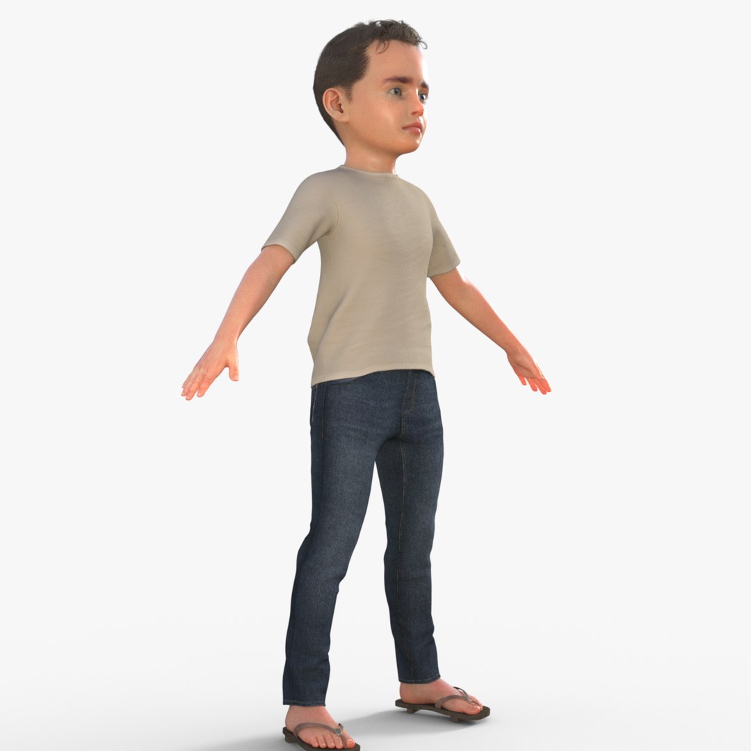 Realistic 3D Boy Character Rigged 3D Model - TurboSquid 2403803