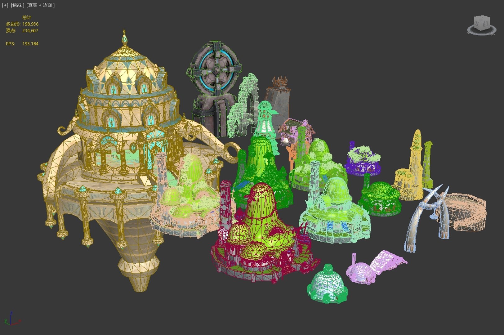 3D Cartoon Building Mushroom House Igloo Tower Guard Tower Watchtower ...