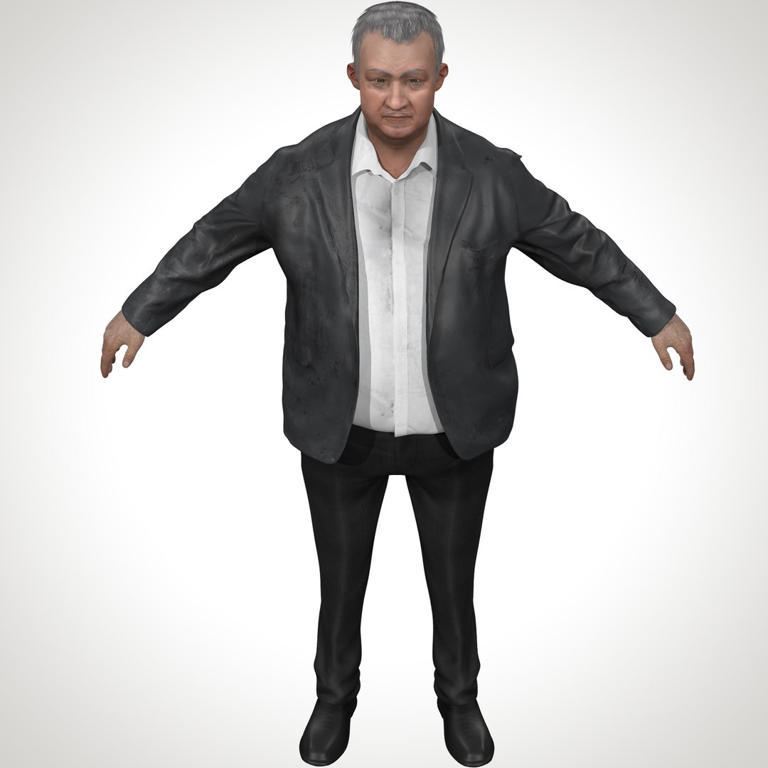 3D Old Man Rigged - TurboSquid 2016130