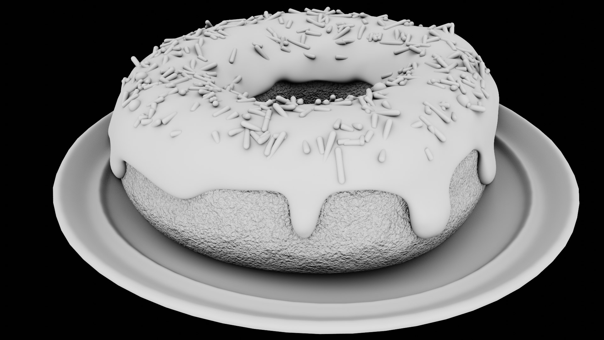 Chocolate Donut With Sprinkles And Plate 3D Model - TurboSquid 1744400