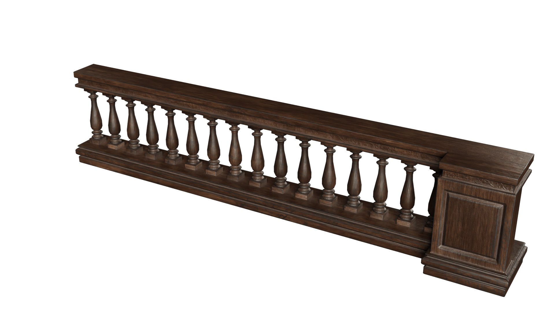 Wooden Balustrade 3D Model - TurboSquid 1548115
