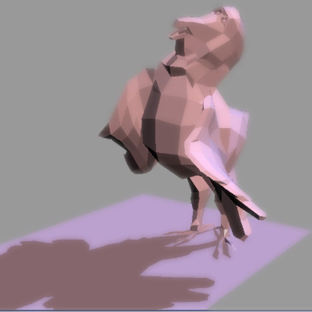 free cartoon bird 3d model