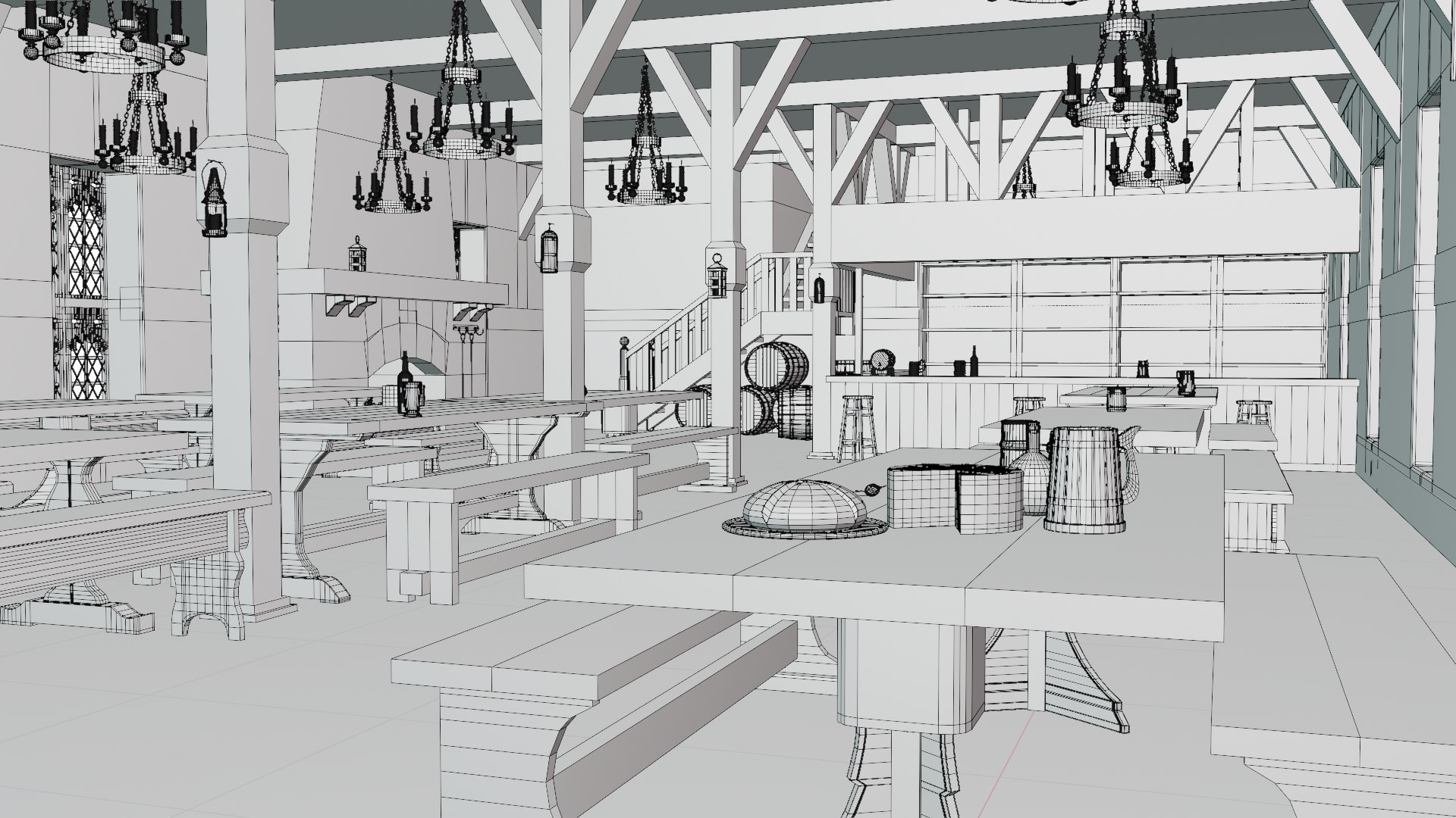 Medieval Tavern 3d Scene 3D Model - TurboSquid 1983835