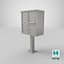 3D Model Grey Twelve Door Parcel Cluster Mailbox - TurboSquid 2022356