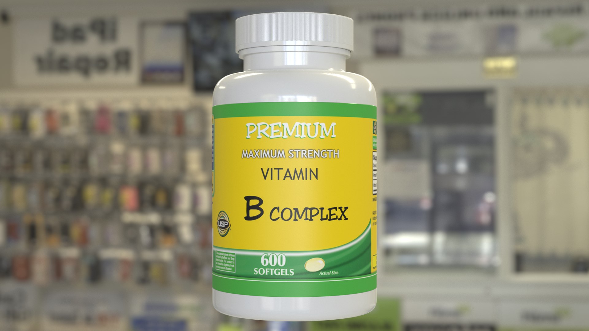 3D Vitamin B Complex Bottle Model - TurboSquid 1835475
