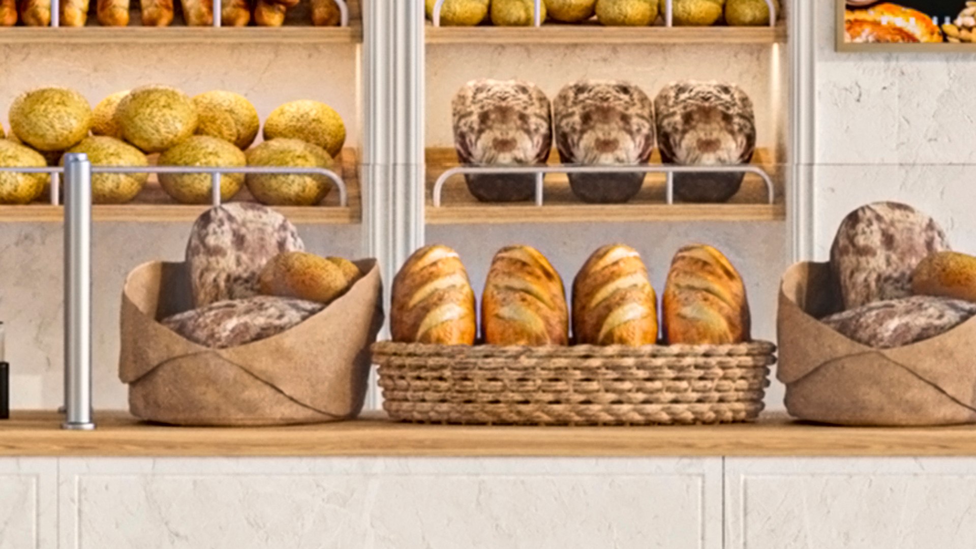 3D Bakery Design Pastries Desserts Bread Model - TurboSquid 2153183