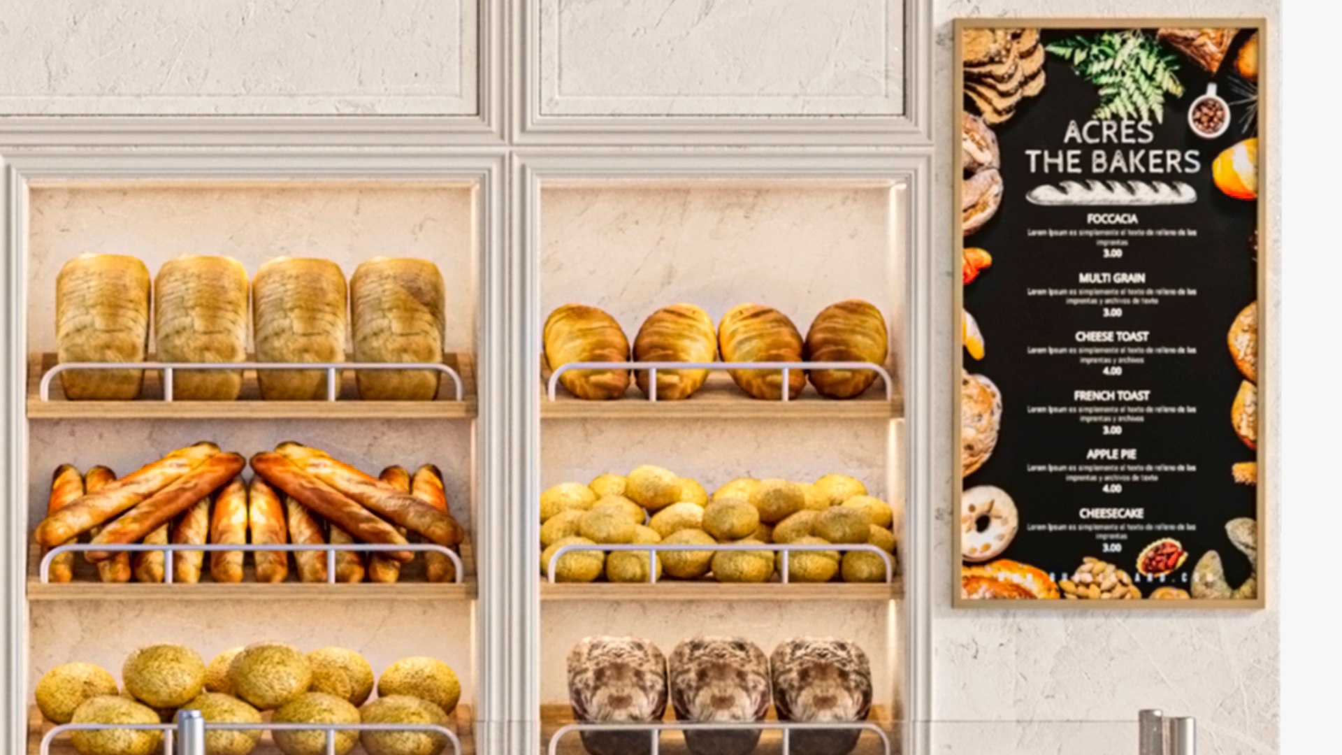 3D Bakery Design Pastries Desserts Bread Model - TurboSquid 2153183