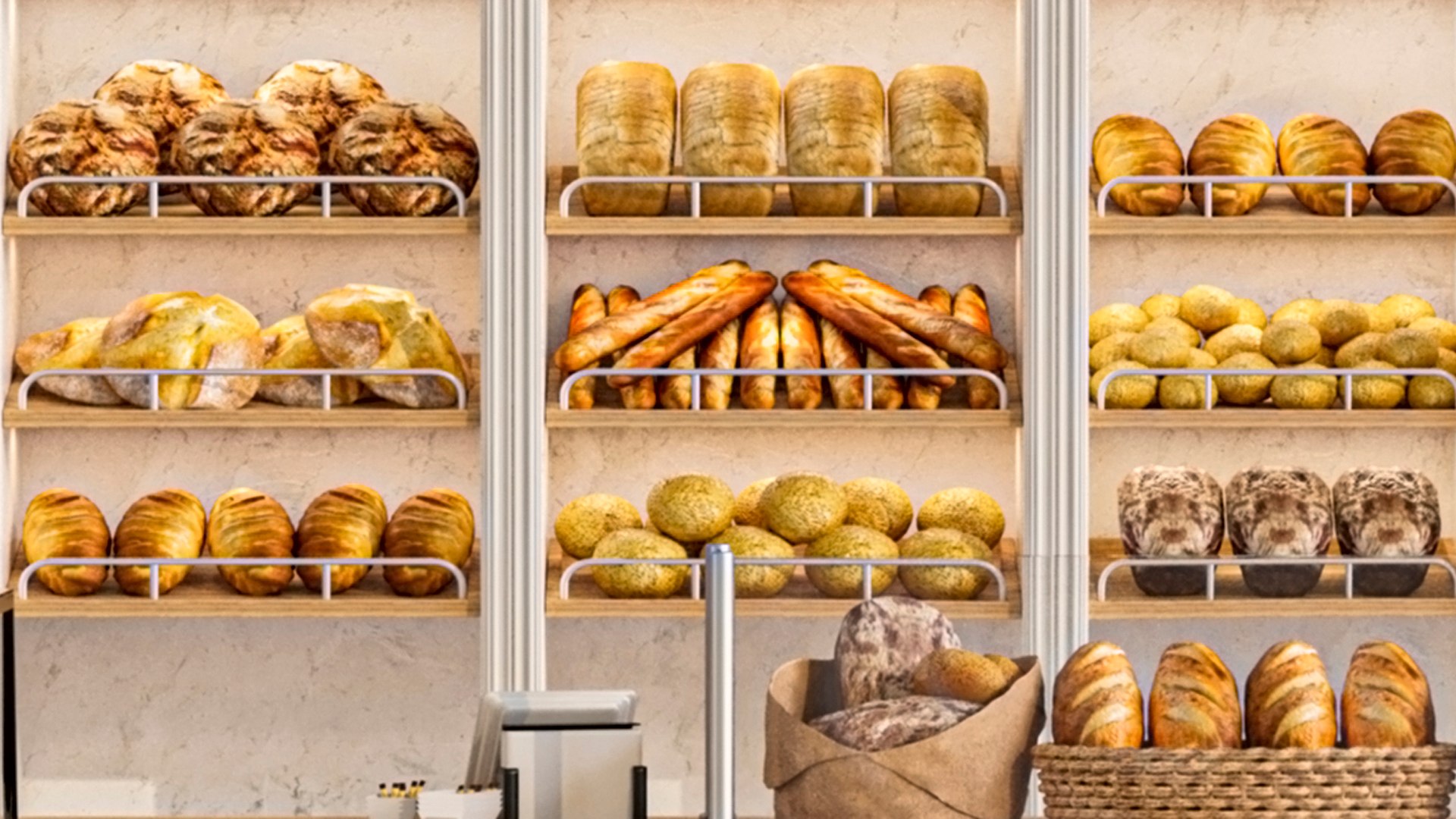 3D Bakery Design Pastries Desserts Bread Model - TurboSquid 2153183