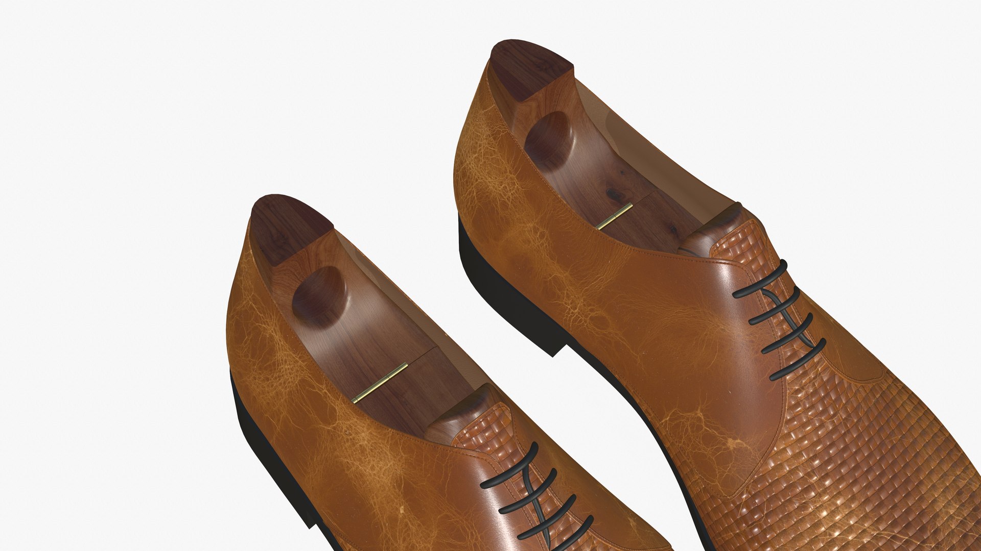 Realistic Leather Shoes Yellow Model - TurboSquid 1932420