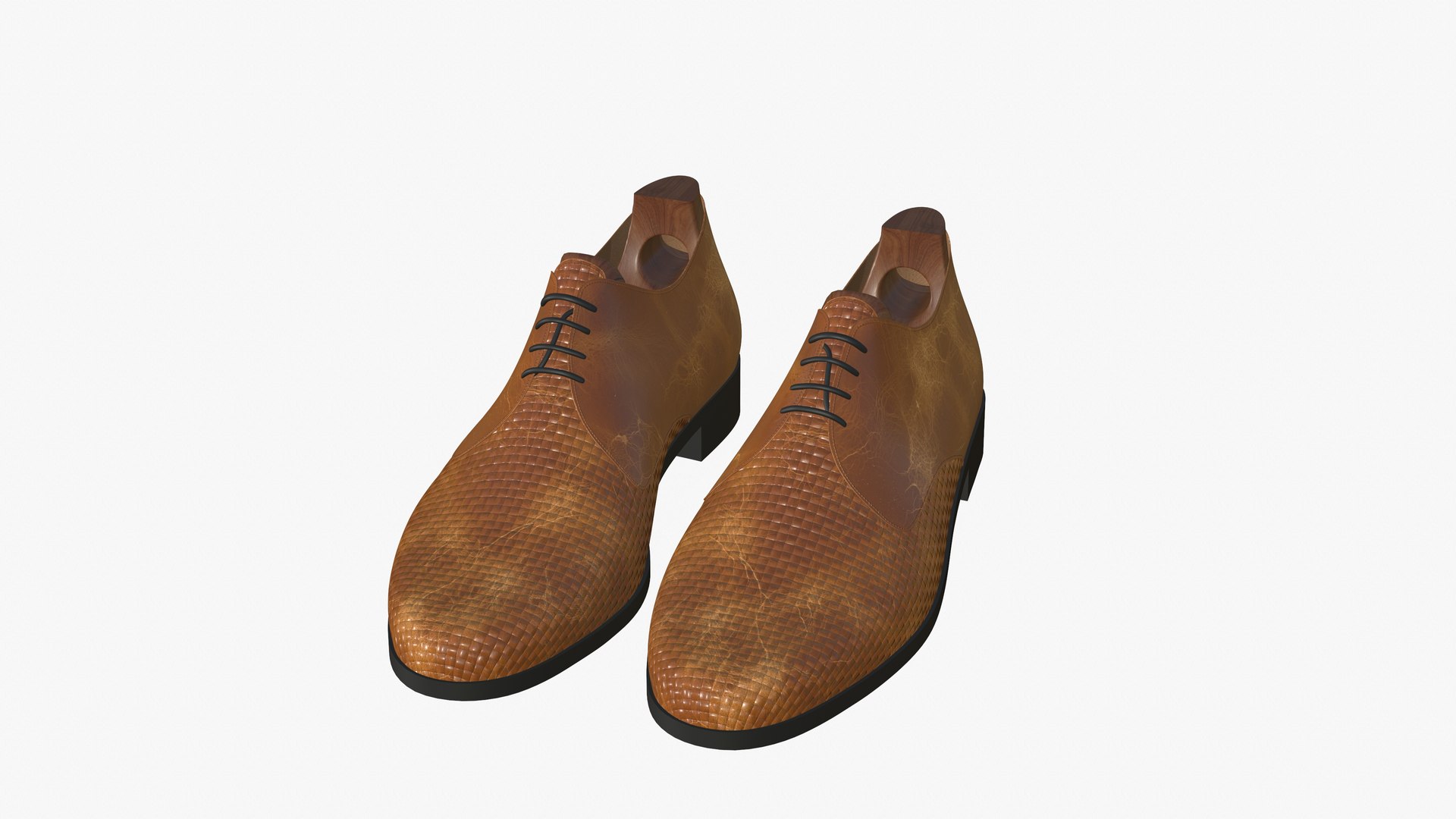 Realistic Leather Shoes Yellow model - TurboSquid 1932420