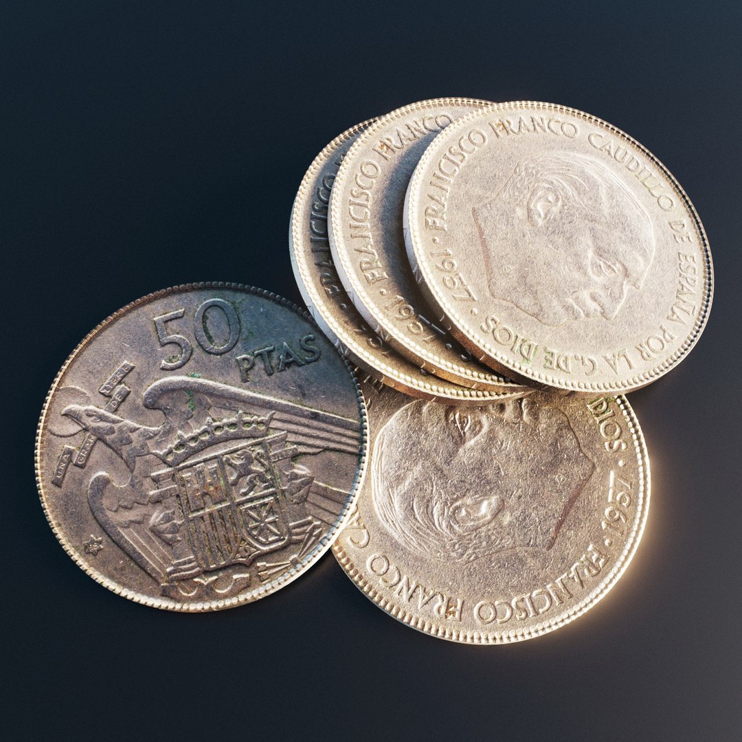 3D Spanish 50 Pesetas Coin Model - TurboSquid 2374386