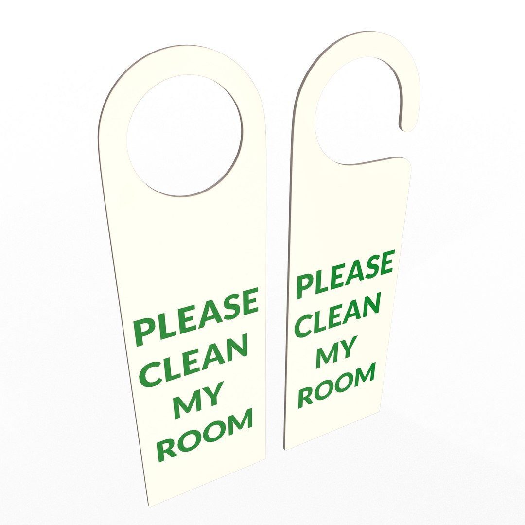 3D Door Hanger Tag Please Clean My Room - TurboSquid 2026618