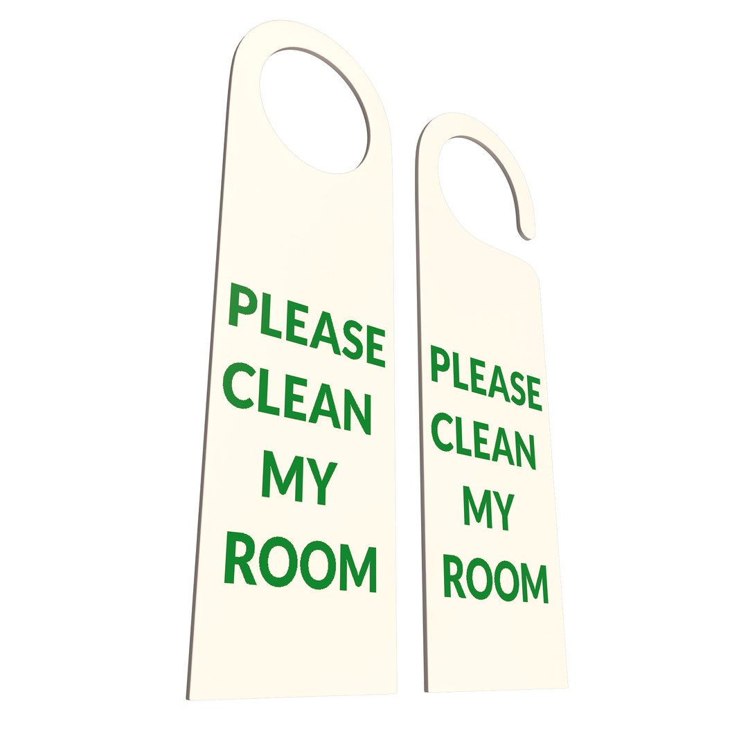 3D Door Hanger Tag Please Clean My Room - TurboSquid 2026618