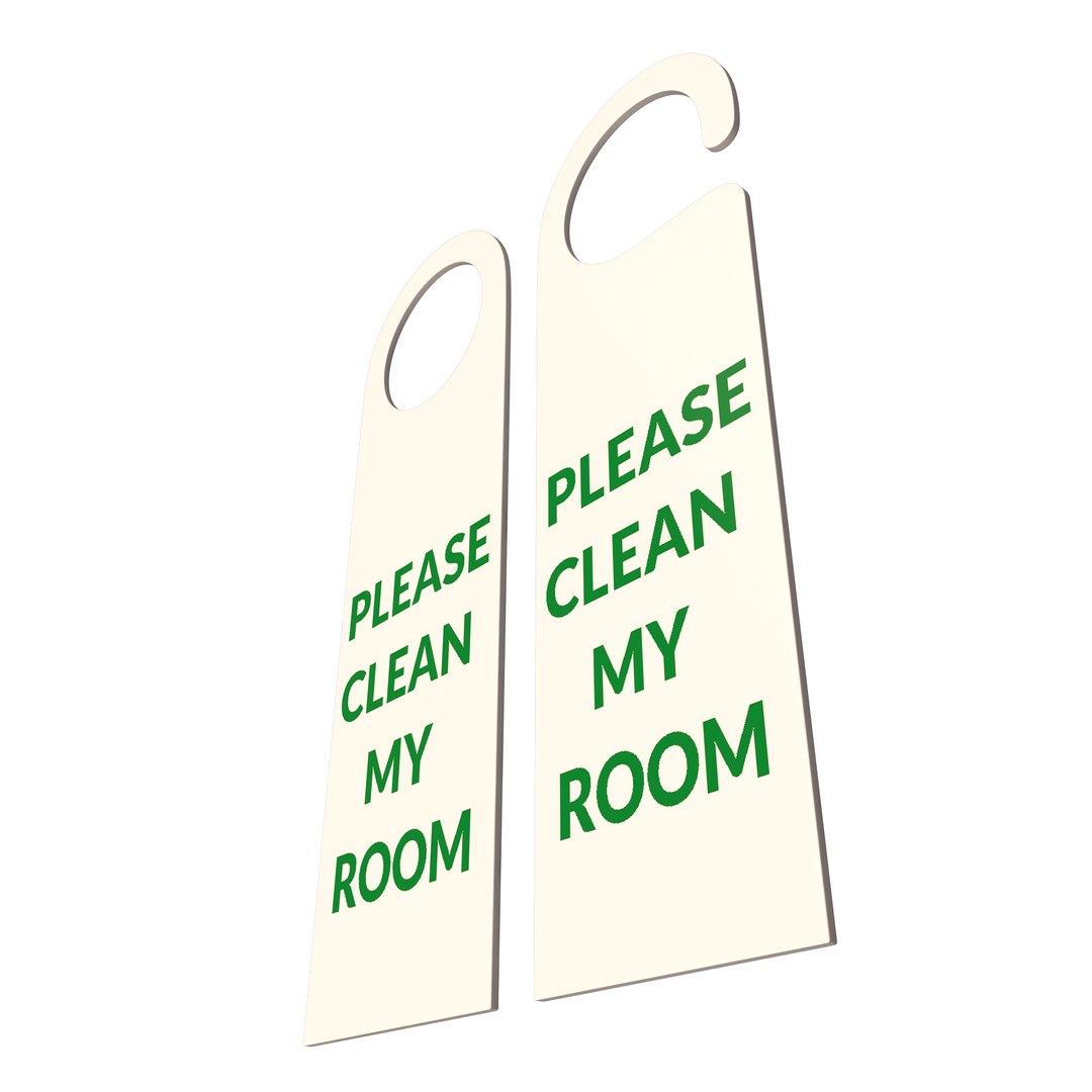 3D Door Hanger Tag Please Clean My Room - TurboSquid 2026618