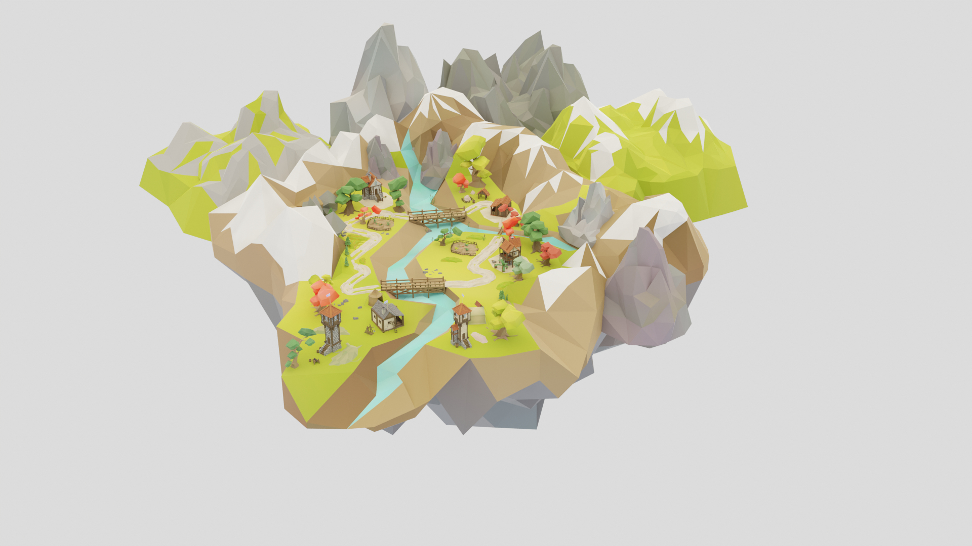 Middle Age PolyArt Environment Modular 3D - TurboSquid 2005910