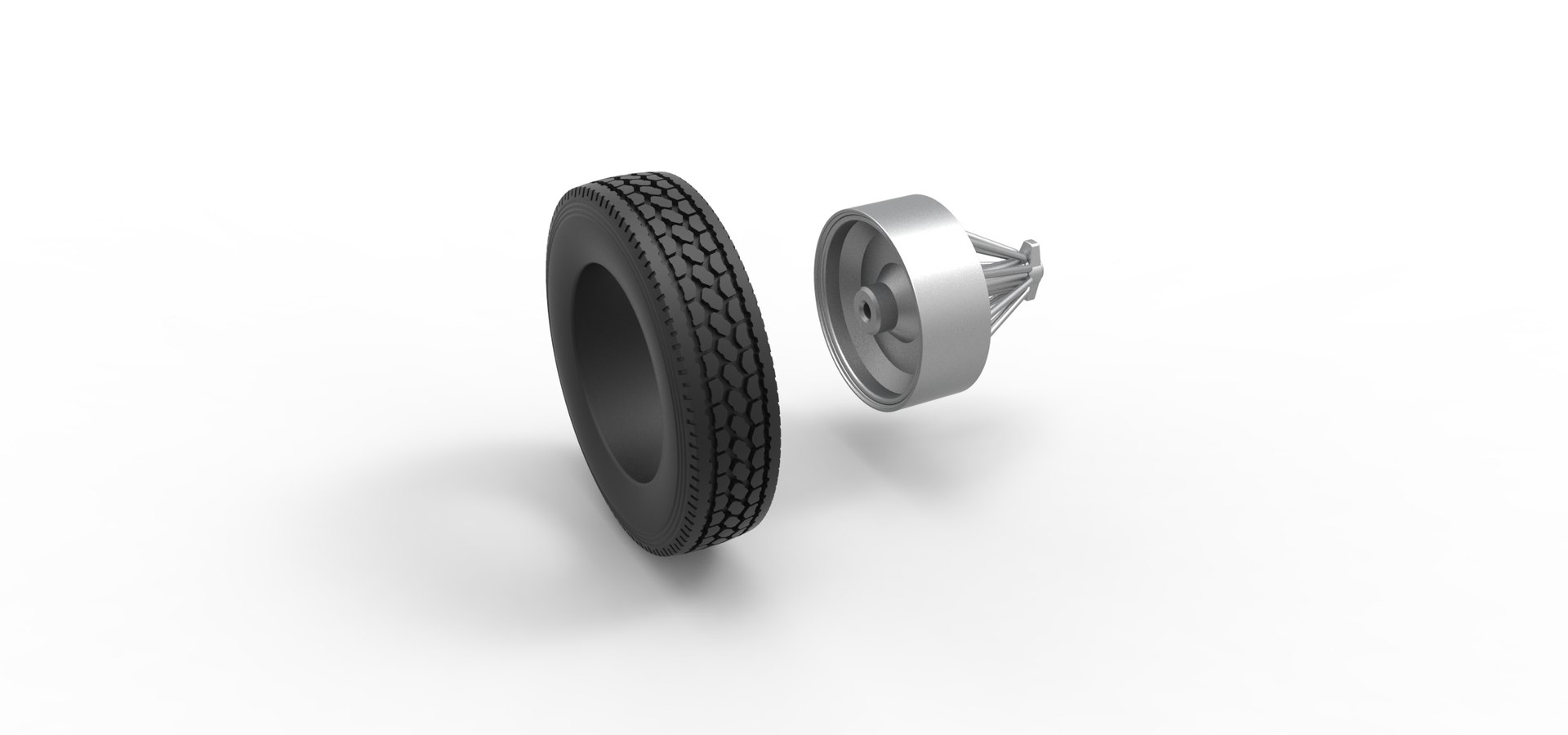 Diecast Front Custom Slab Wheel Of Semi Truck Scale 1 To 25 3D ...
