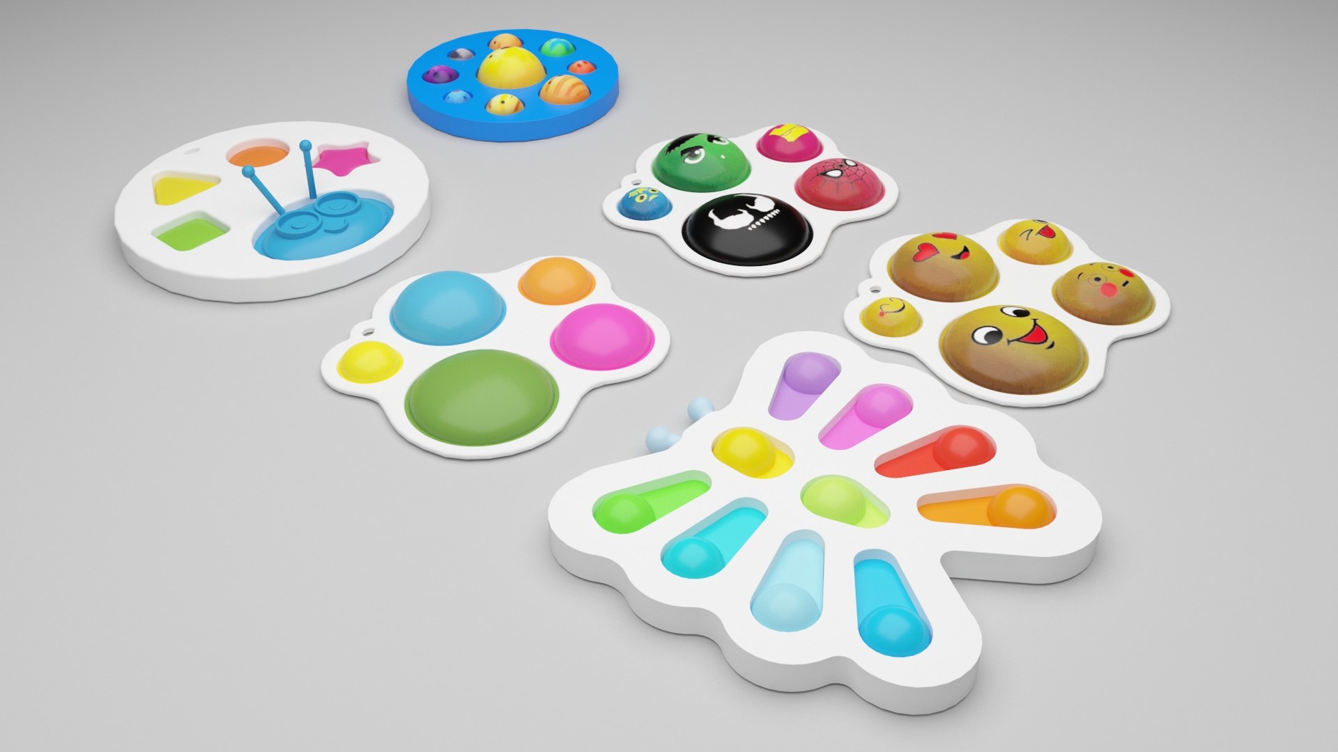 Simple Dimples Set 3D model - TurboSquid 1767840