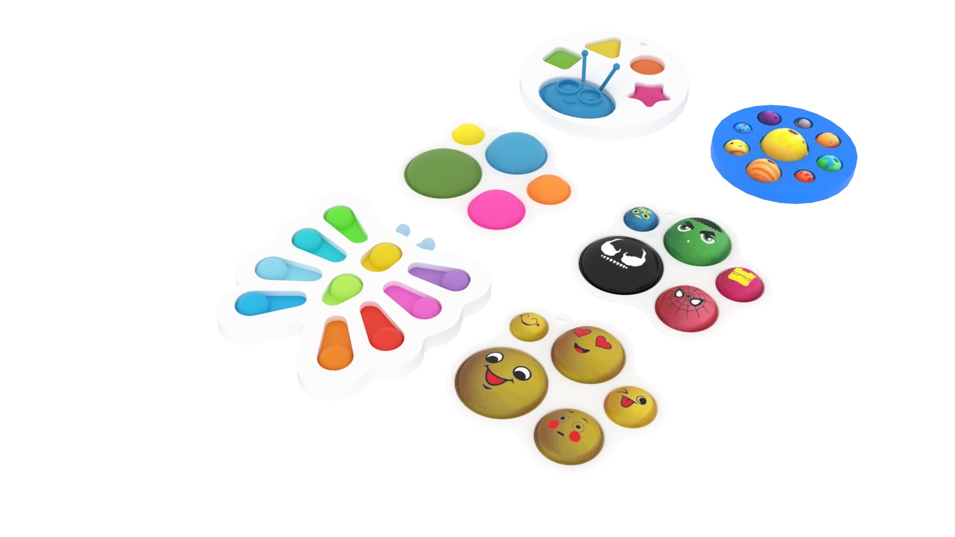 Simple Dimples Set 3D model - TurboSquid 1767840