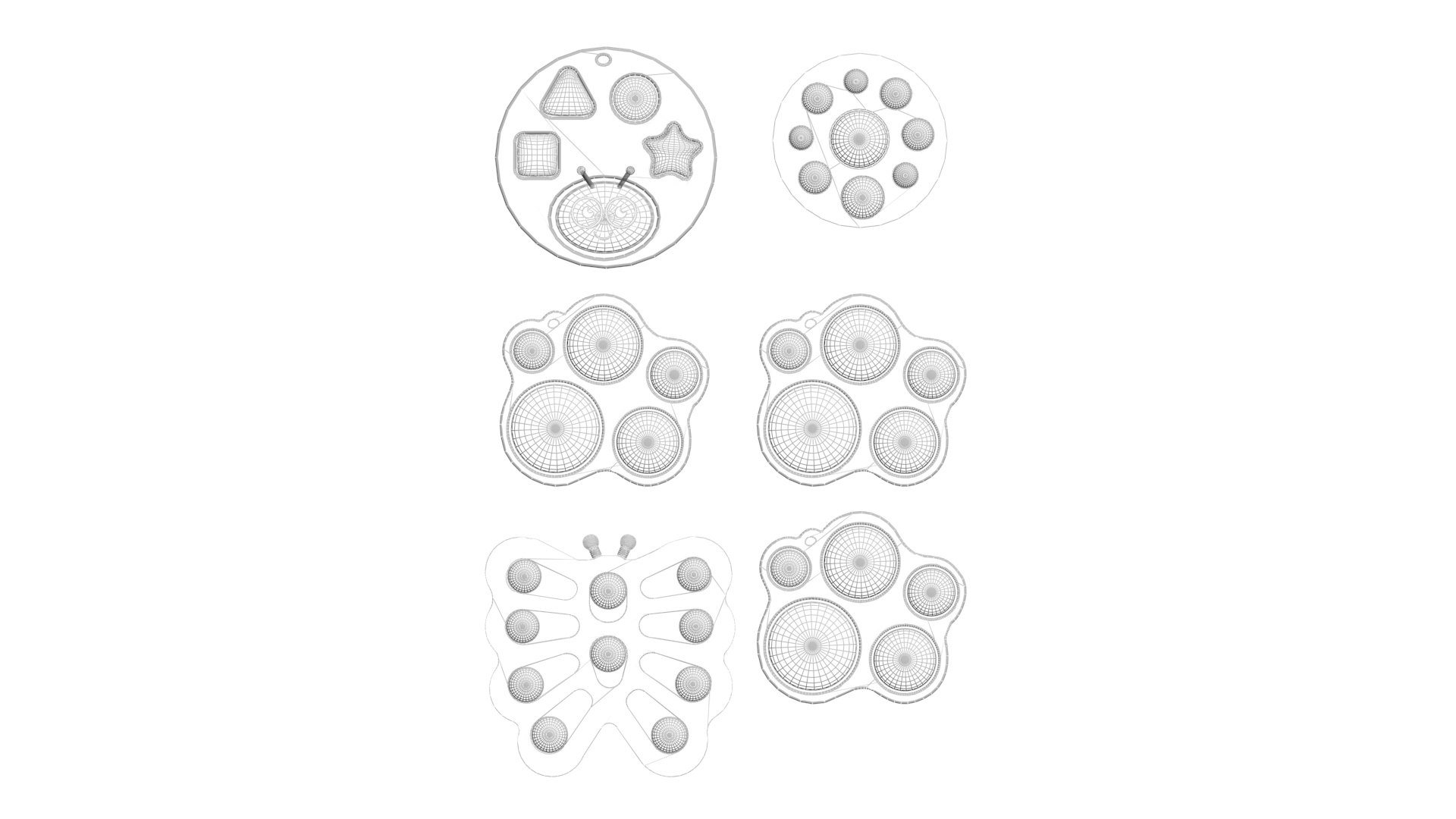 Simple Dimples Set 3D model - TurboSquid 1767840