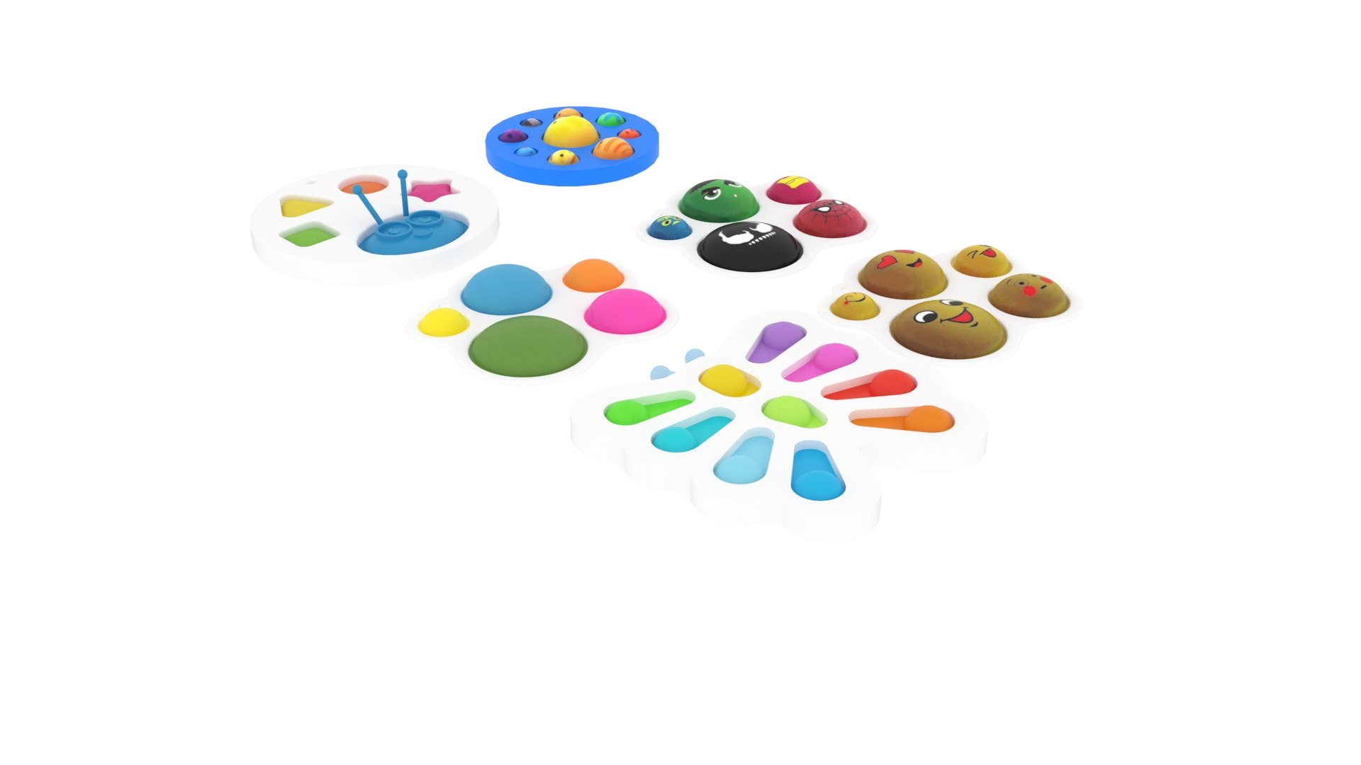 Simple Dimples Set 3D model - TurboSquid 1767840