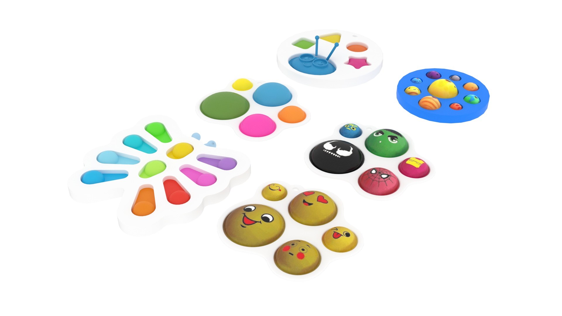 Simple Dimples Set 3D model - TurboSquid 1767840