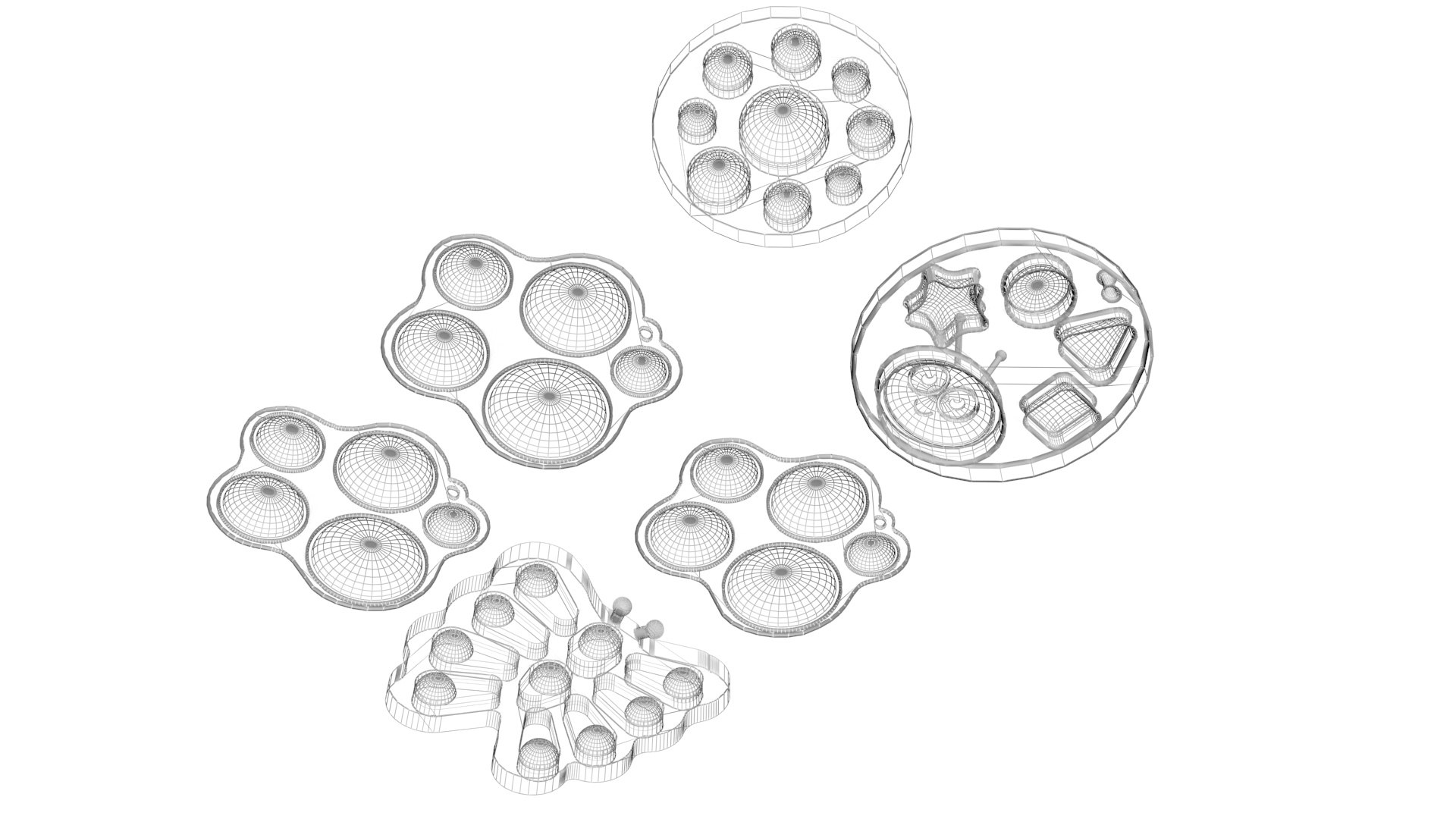 Simple Dimples Set 3D model - TurboSquid 1767840
