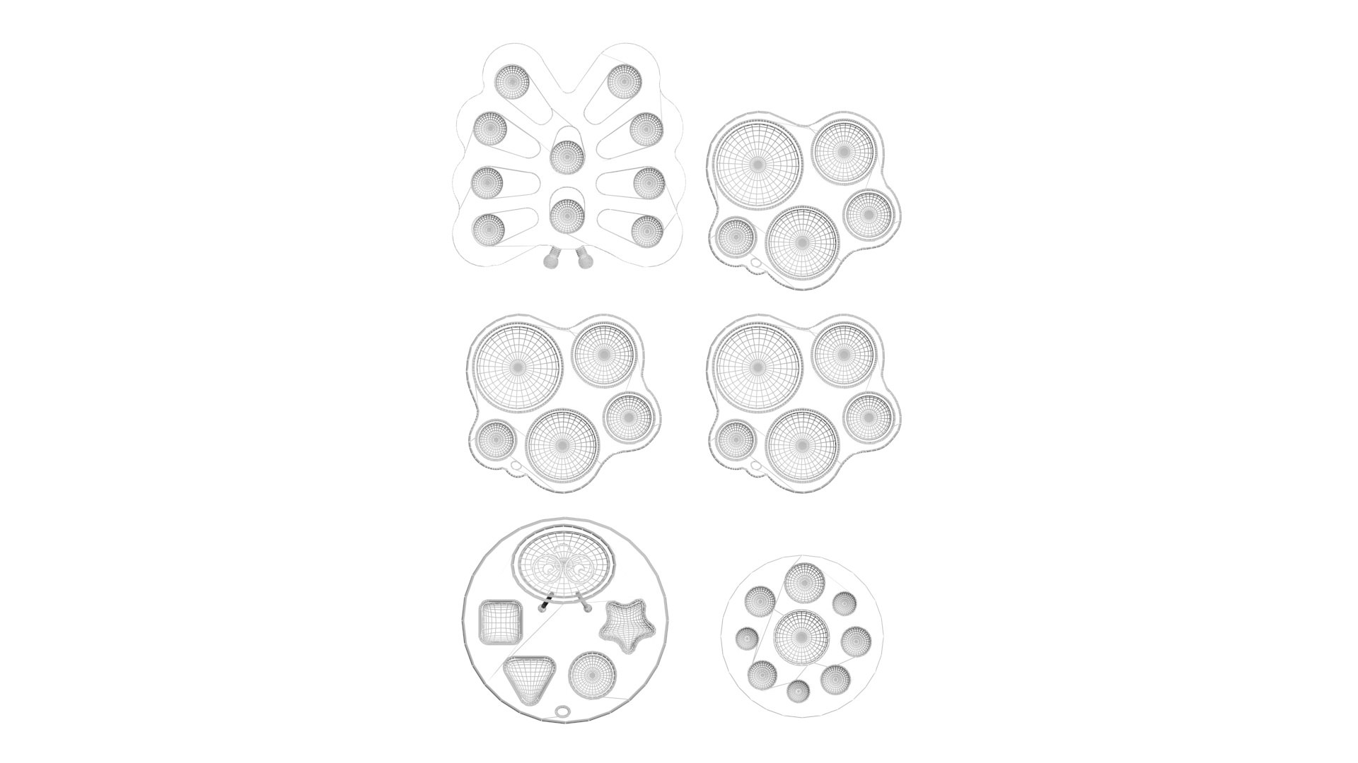 Simple Dimples Set 3D model - TurboSquid 1767840