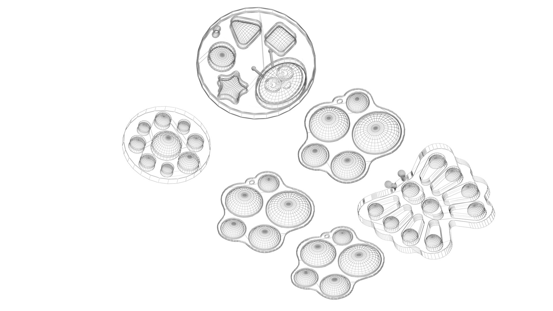 Simple Dimples Set 3D model - TurboSquid 1767840
