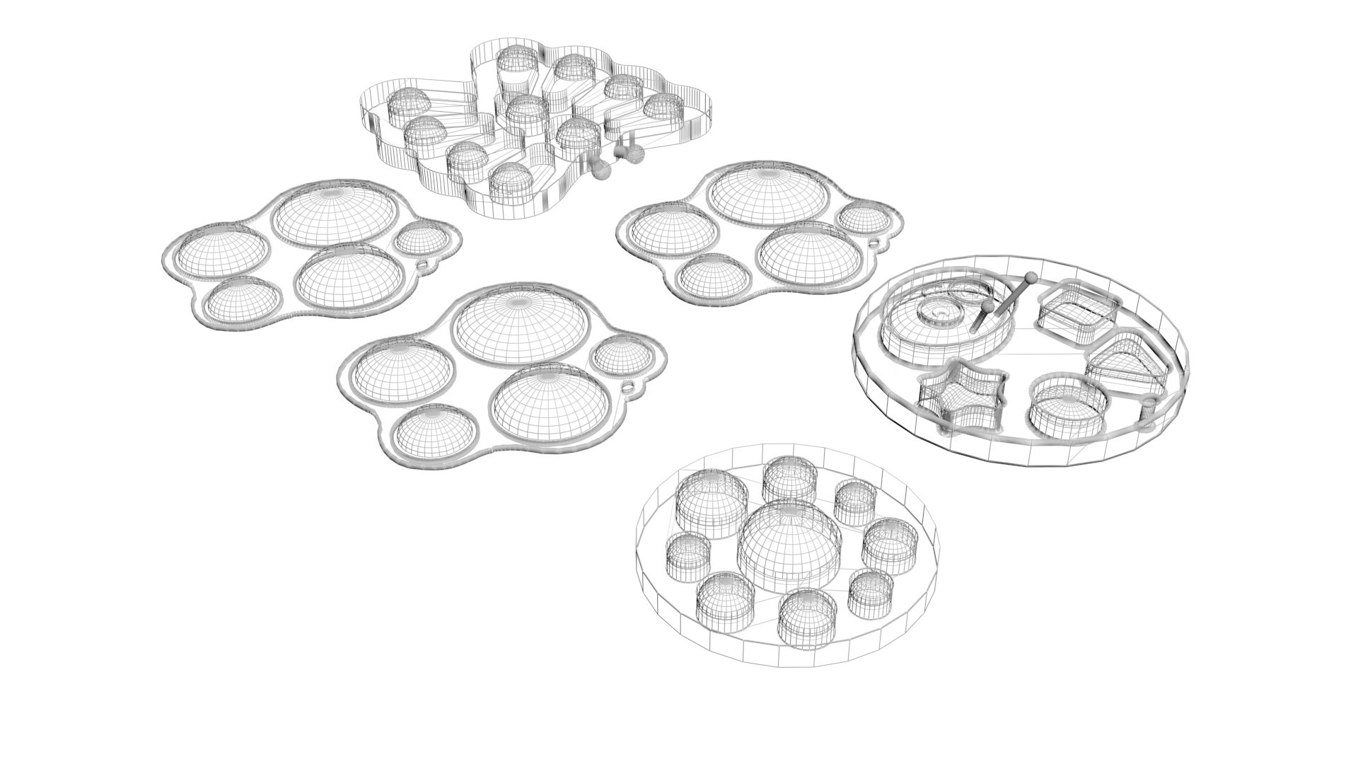 Simple Dimples Set 3D model - TurboSquid 1767840