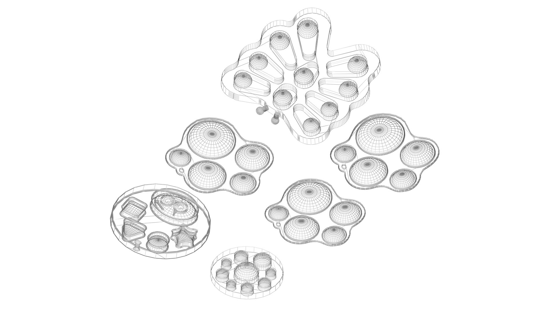 Simple Dimples Set 3D model - TurboSquid 1767840