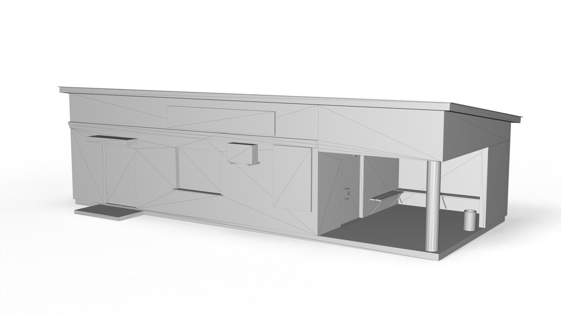 Bus Stop With Shop Model - TurboSquid 2036621