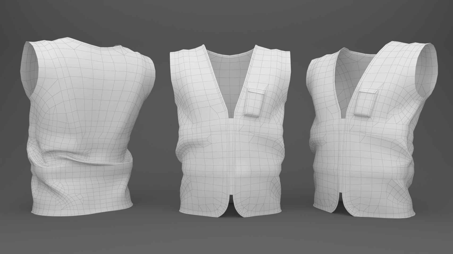 Realistic Worker Vest 002 3D - TurboSquid 2211606
