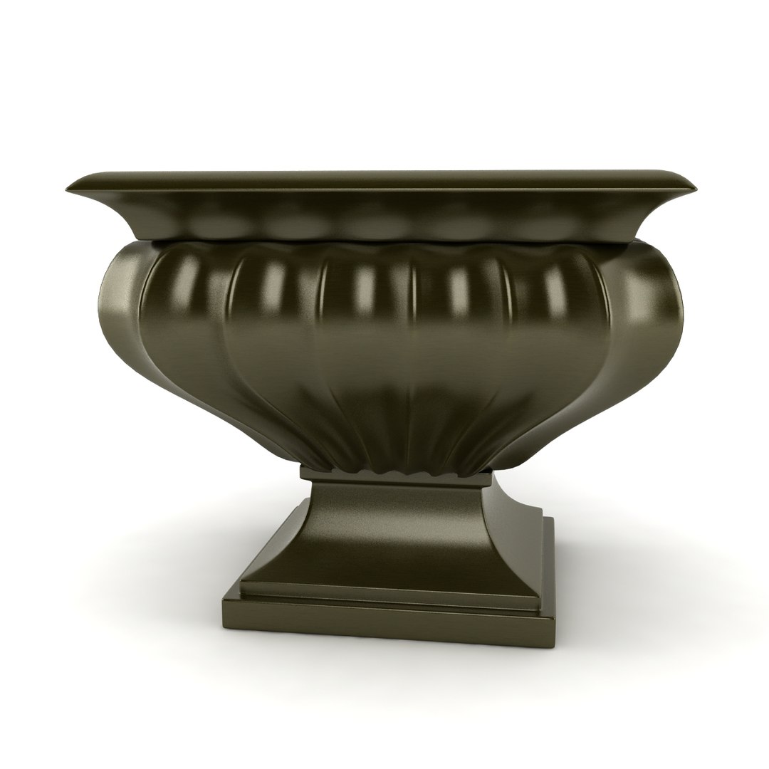3d Model Fluted Square Urn