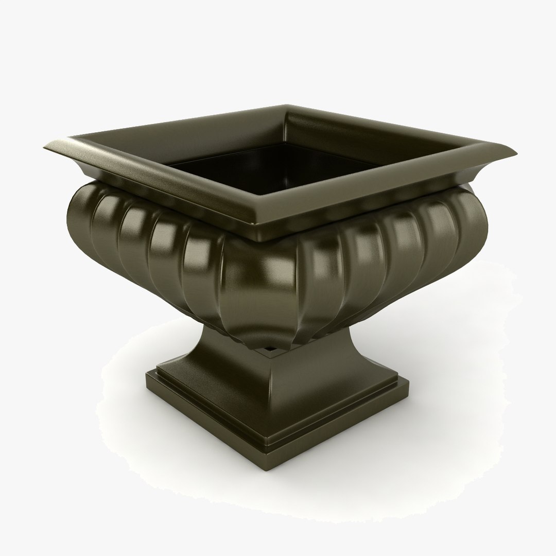 3d Model Fluted Square Urn