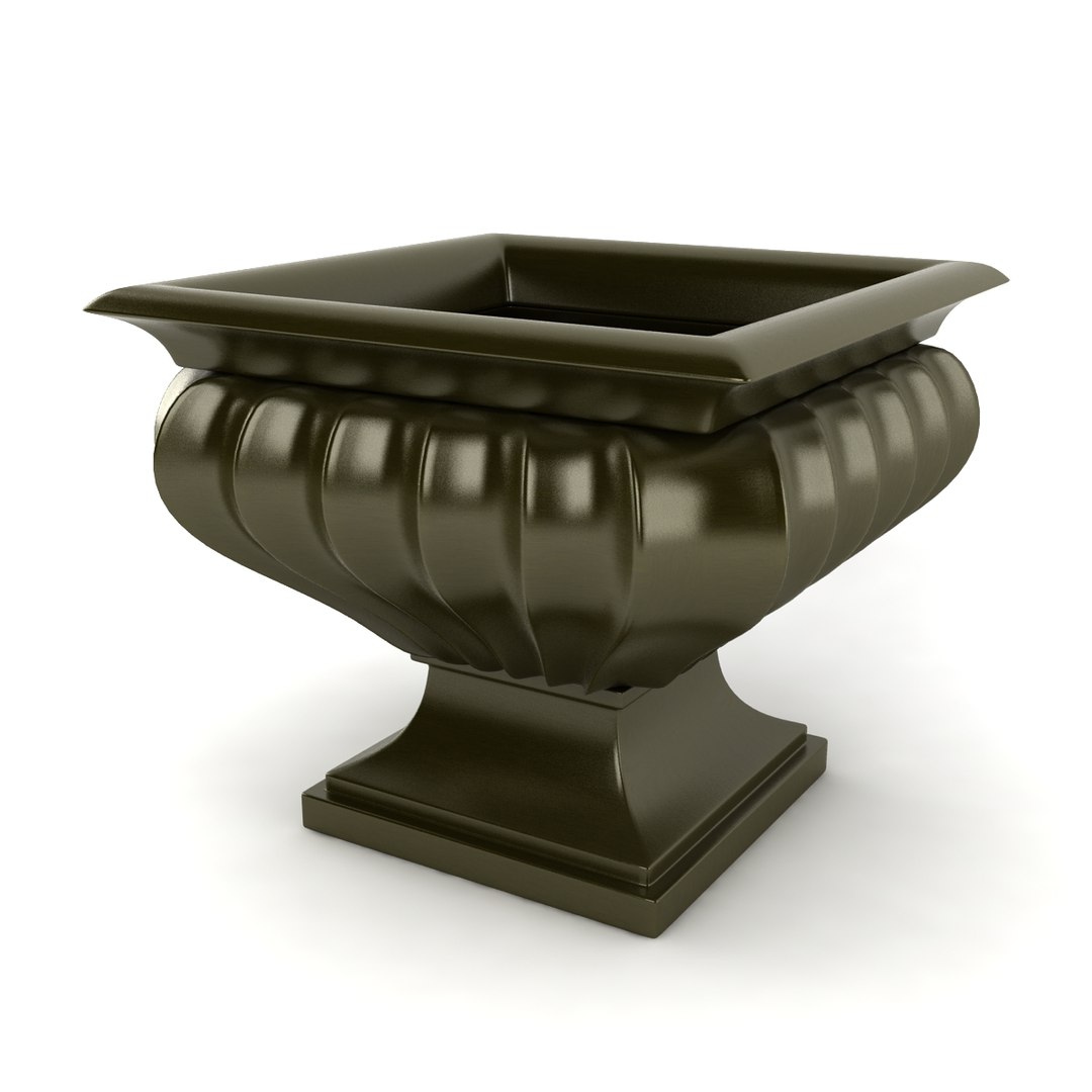 3d Model Fluted Square Urn