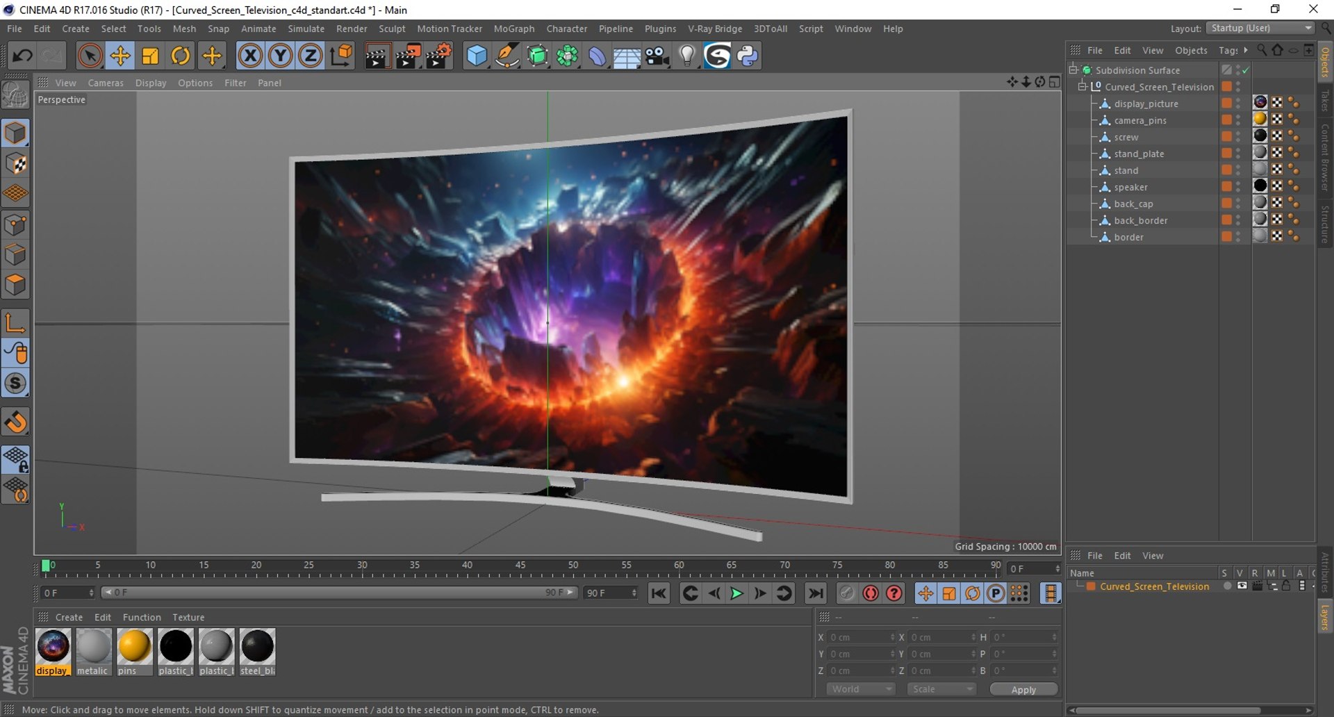 3D Curved Screen Television Model - TurboSquid 2245947
