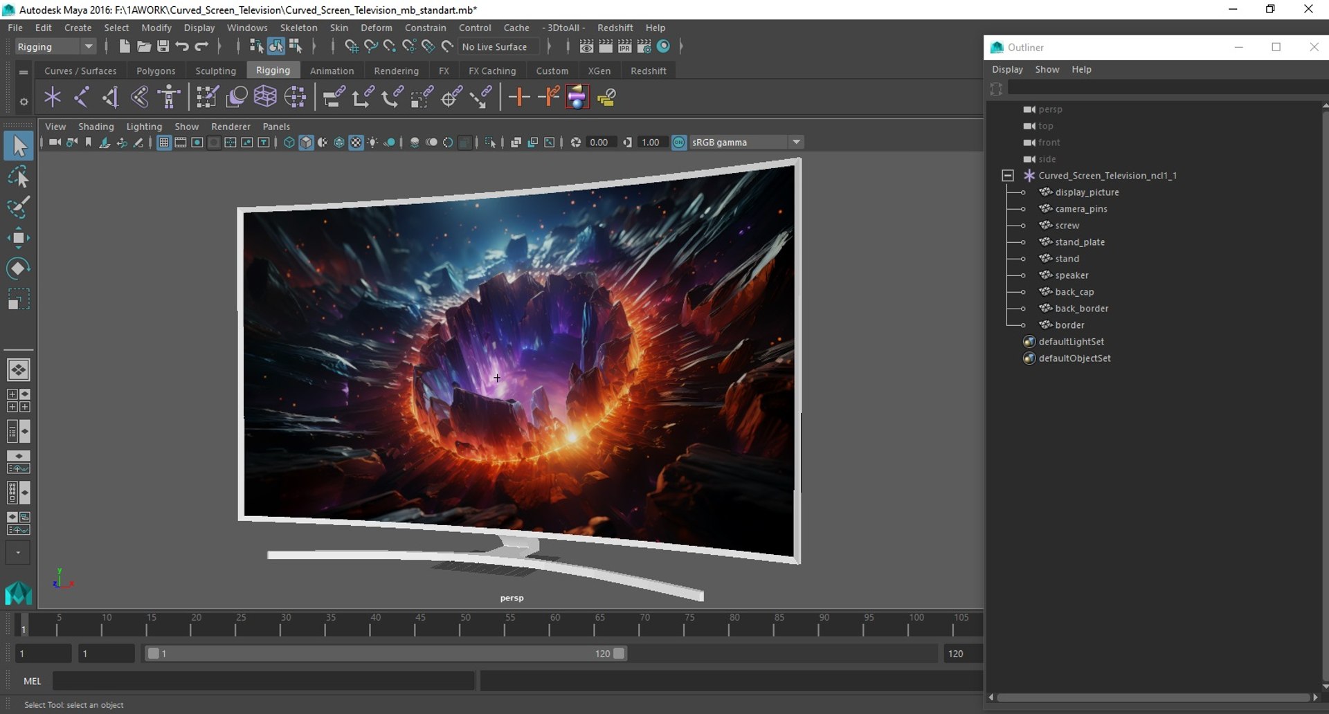 3D Curved Screen Television Model - TurboSquid 2245947