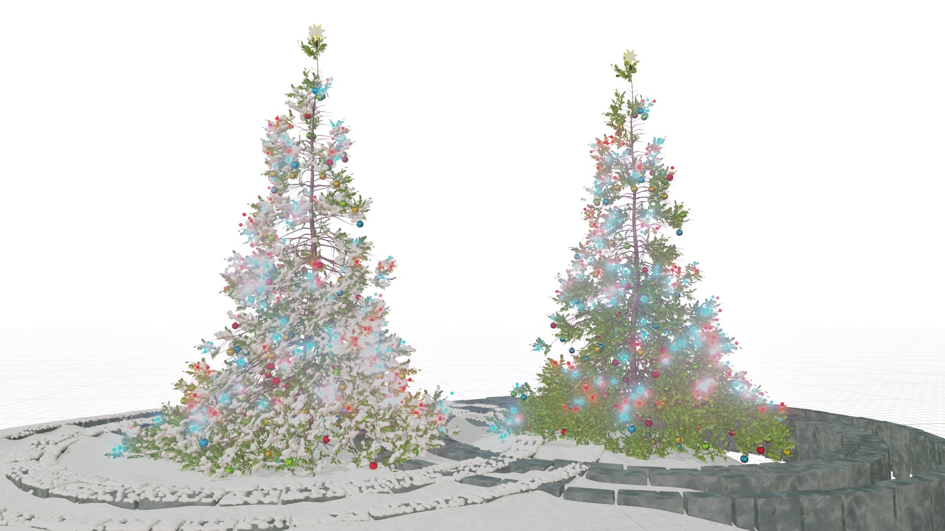 Christmas tree with snow 3D - TurboSquid 2000088