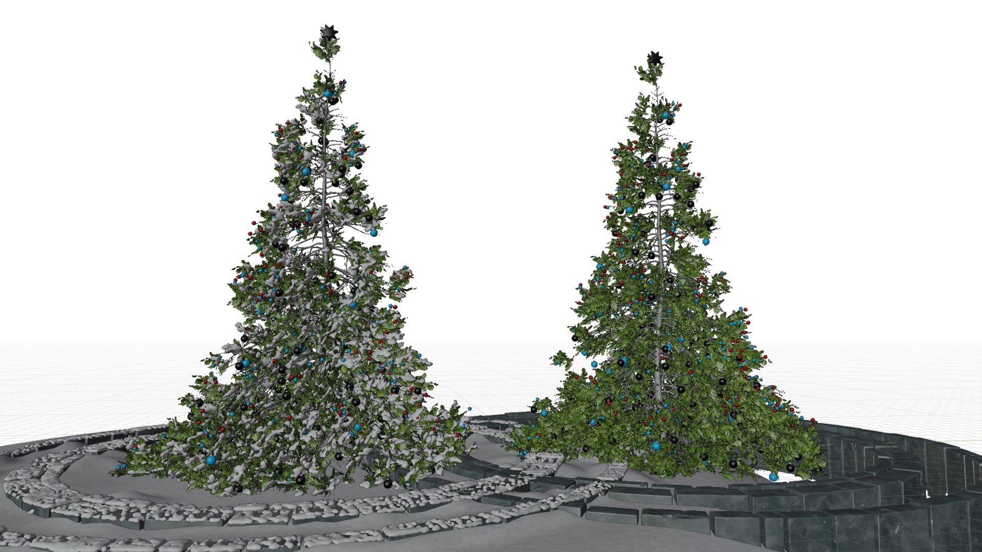 Christmas tree with snow 3D - TurboSquid 2000088