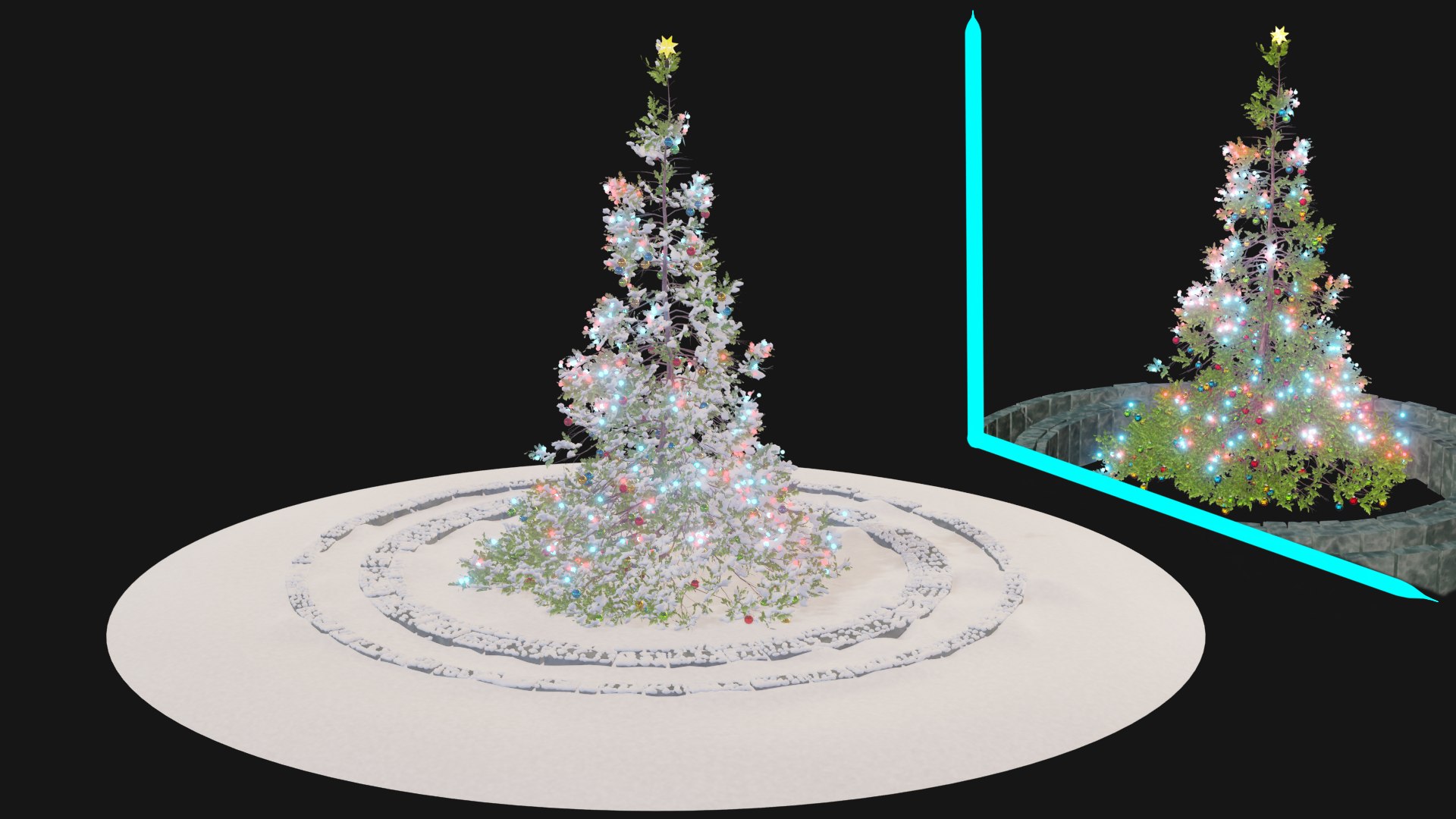 Christmas tree with snow 3D - TurboSquid 2000088