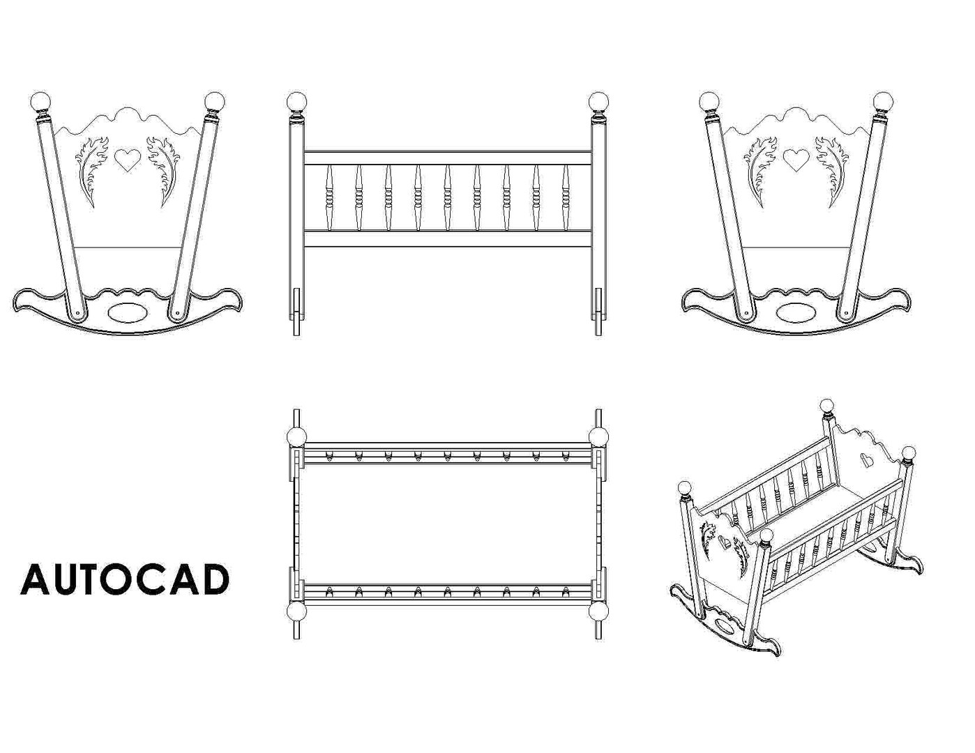 Rocking Baby Cradle 3ds