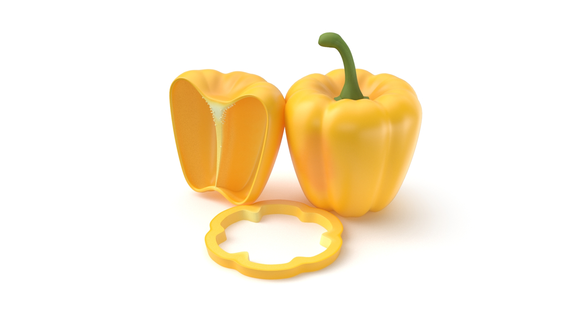3D Model Green Bell Pepper - TurboSquid 2256440