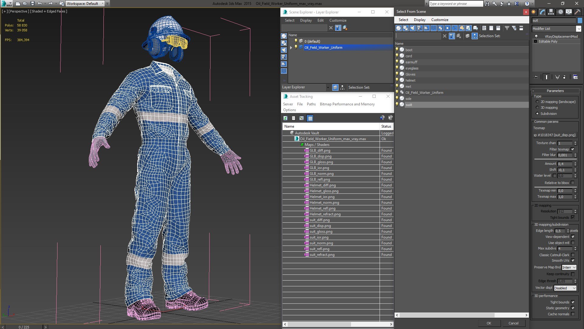 Oil Field Worker Uniform model - TurboSquid 1792900