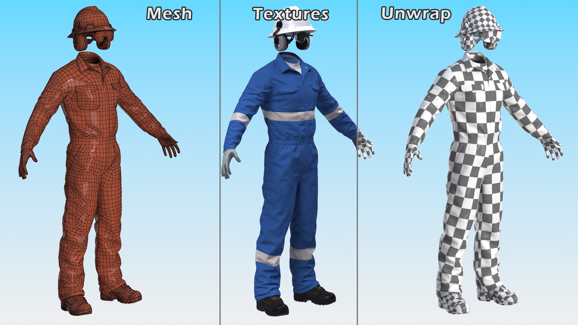 Oil Field Worker Uniform model - TurboSquid 1792900