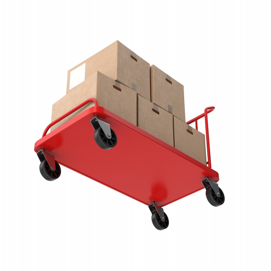 3D Roller Handcart With Cardboard Boxes - TurboSquid 2195832