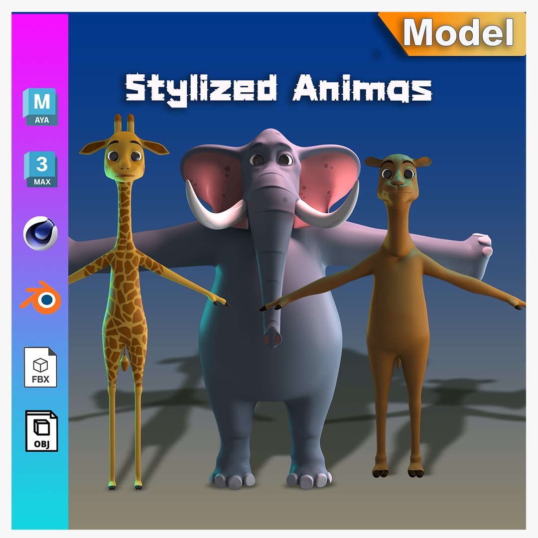 modelo 3d Stylized Animals NoRig V3 - TurboSquid 2013716