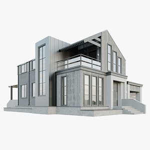 3D Model Modern Cottage House - TurboSquid 1642967